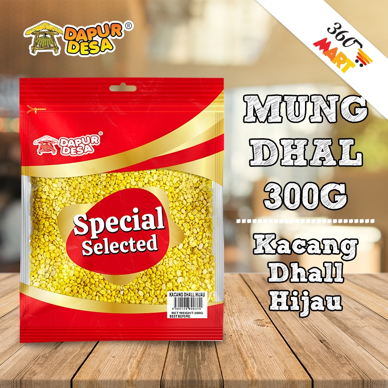 Dapur Desa Mung Dhal Green Moong Dal (Kacang Dhal Hijau) 300g 去皮绿豆瓣 ...