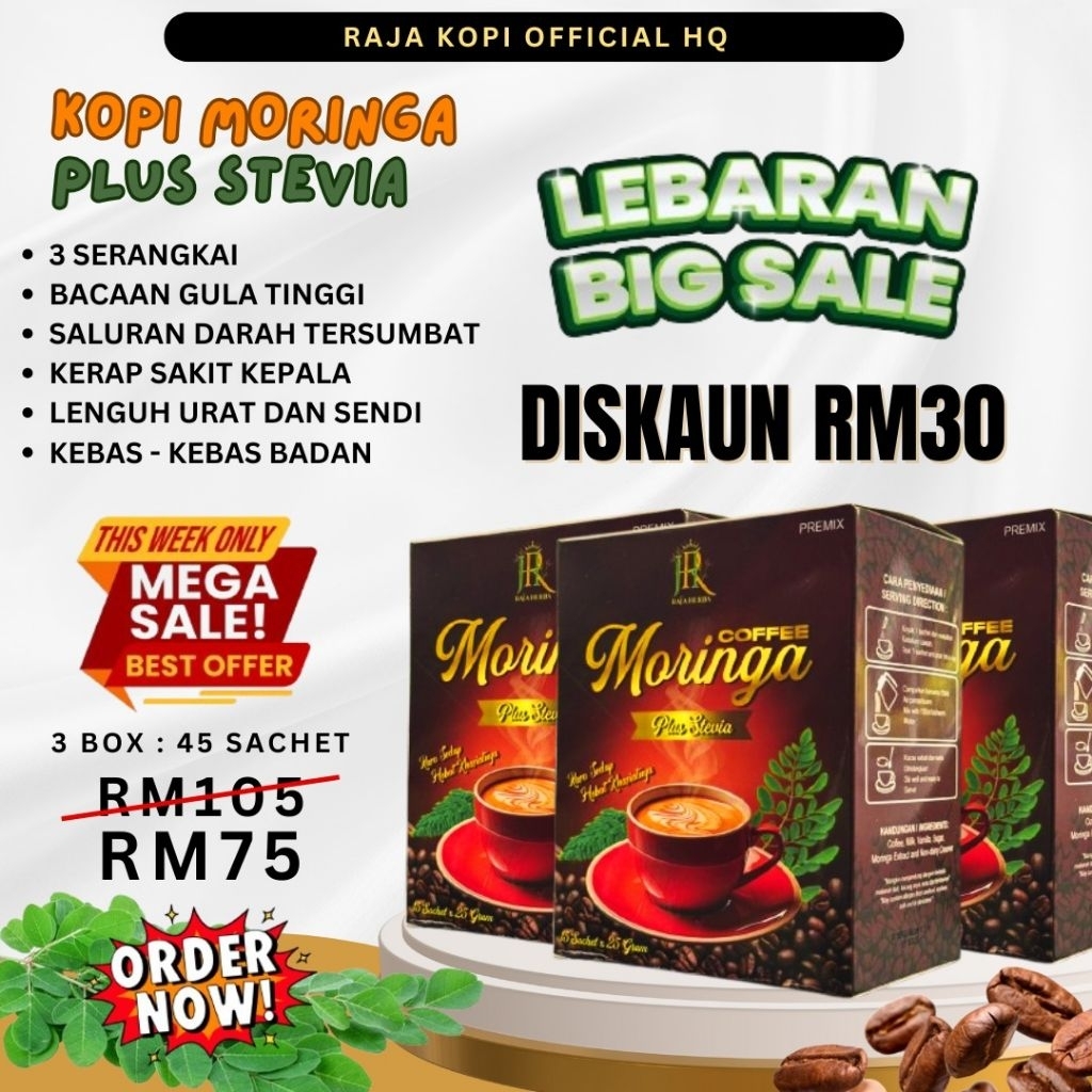 🔥Kopi Moringa Plus Stevia🔥 Original 💯 | Shopee Malaysia