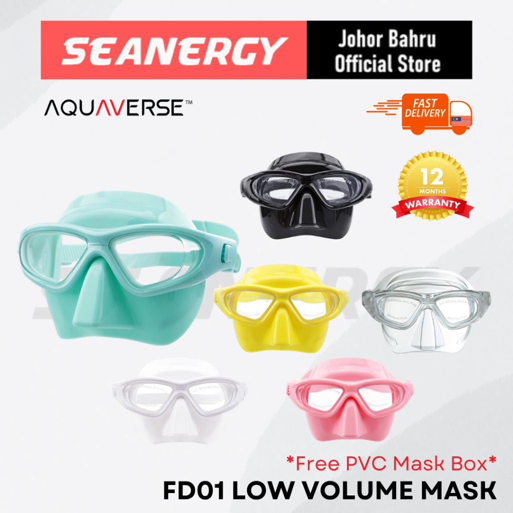 AQUAVERSE FD01 Ultra Low Volume Freedive Mask Spearfishing Mask Scuba ...