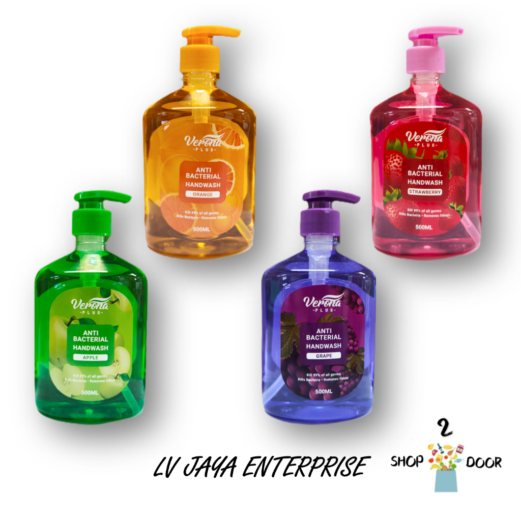 Verona Plus Anti-Bacterial Hand Wash 500ml [ Apple | Orange | Grape ...