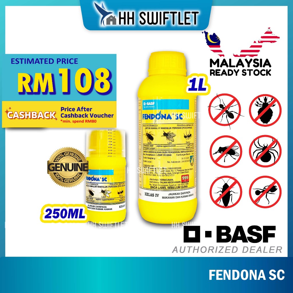 [1Litre/250ML] BASF Fendona SC Insecticide Racun Serangga 1.47% Alpha ...