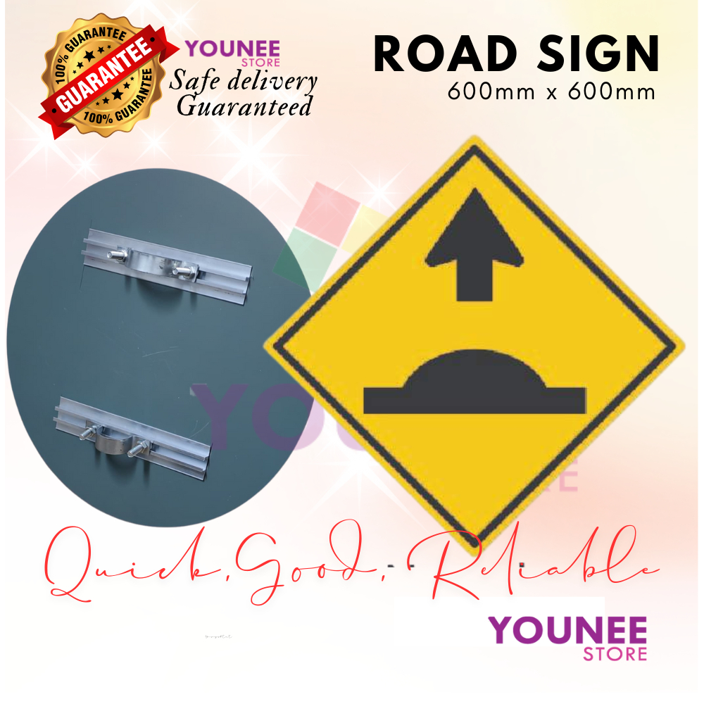 Tanda Jalan Bonggol Kuning 600mm x 600mm | Road Hump Warning Sign Metal ...