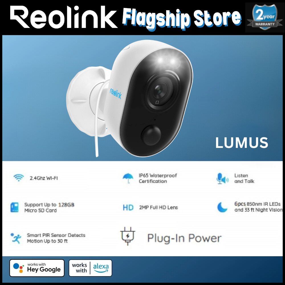 Reolink Lumus 2K 2/4MP Indoor Outdoor WiFi Security IP Camera with ...