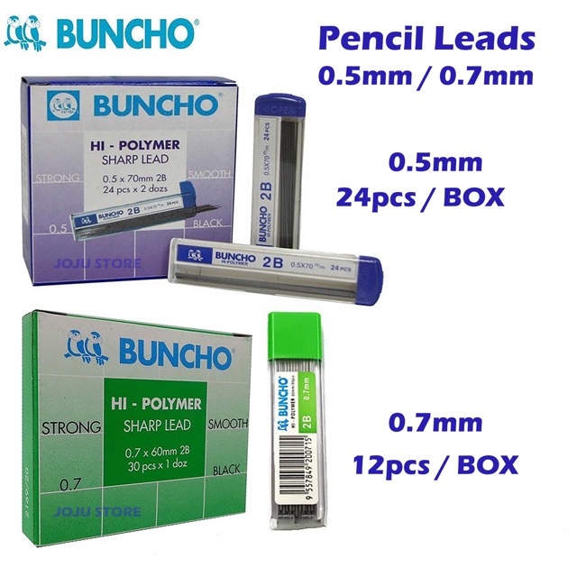 AKINA SAVE 24's BUNCHO Hi-Polymer Pencil Lead 0.5mm / 0.7mm 2B Hi ...