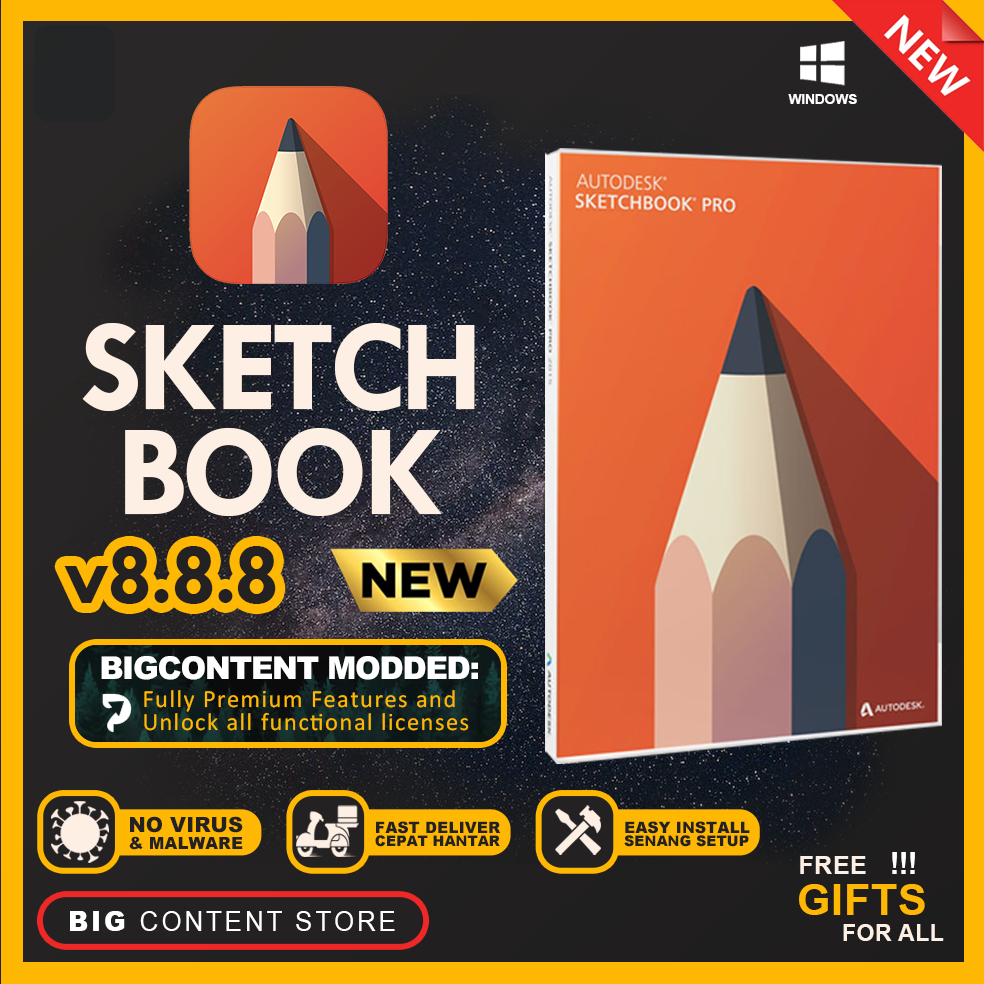 SketchBook Pro v8.8 2025 💯 EASY INSTALL SOFTWARE 💯 LIFETIME PREMIUM 💯 FAST DELIVERY 💯 SAFE ...