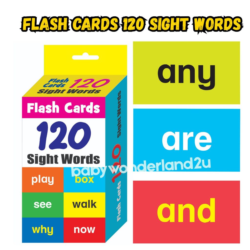 Flash Card 120 Sight Words Early Learning Flash Cards Bahasa English ...