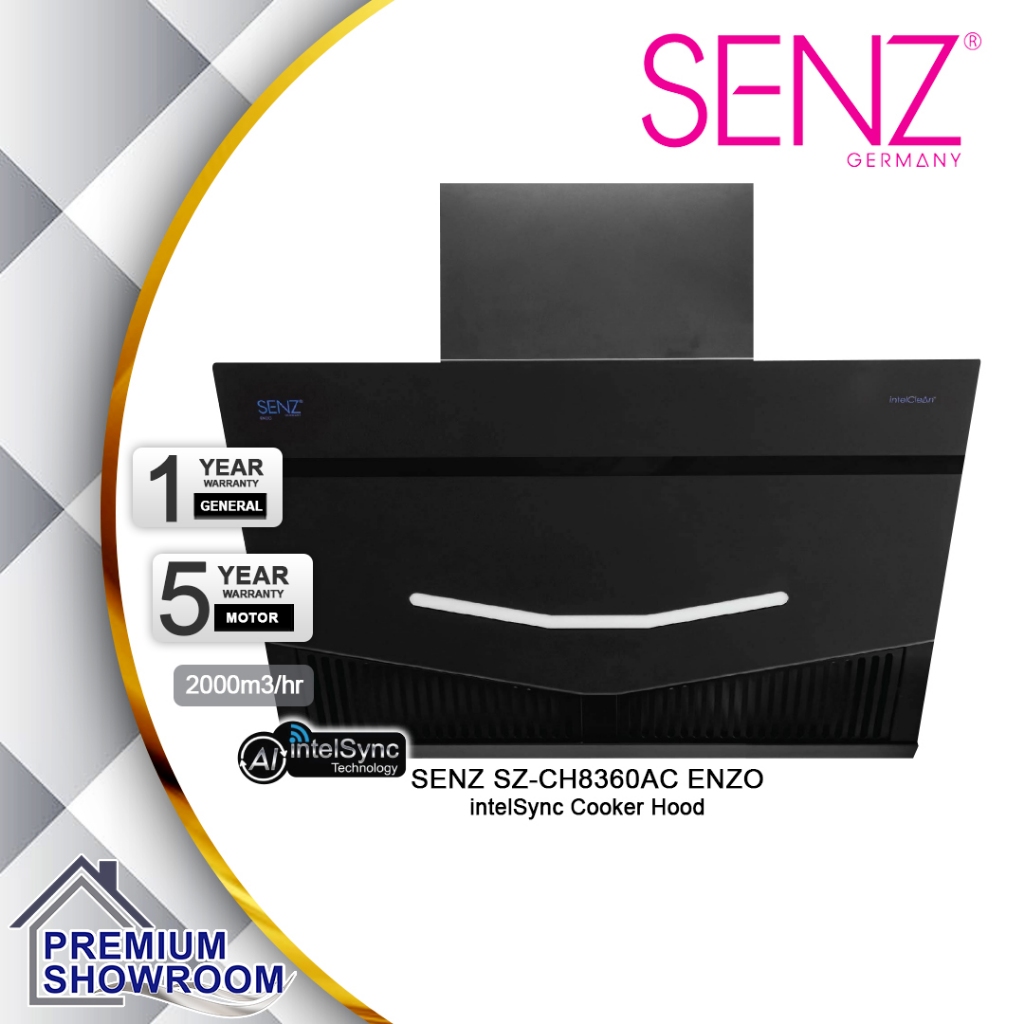(NEW 2025) SENZ ENZO intelSync Cooker Hood w Nano Coating SZ-CH8360AC ...