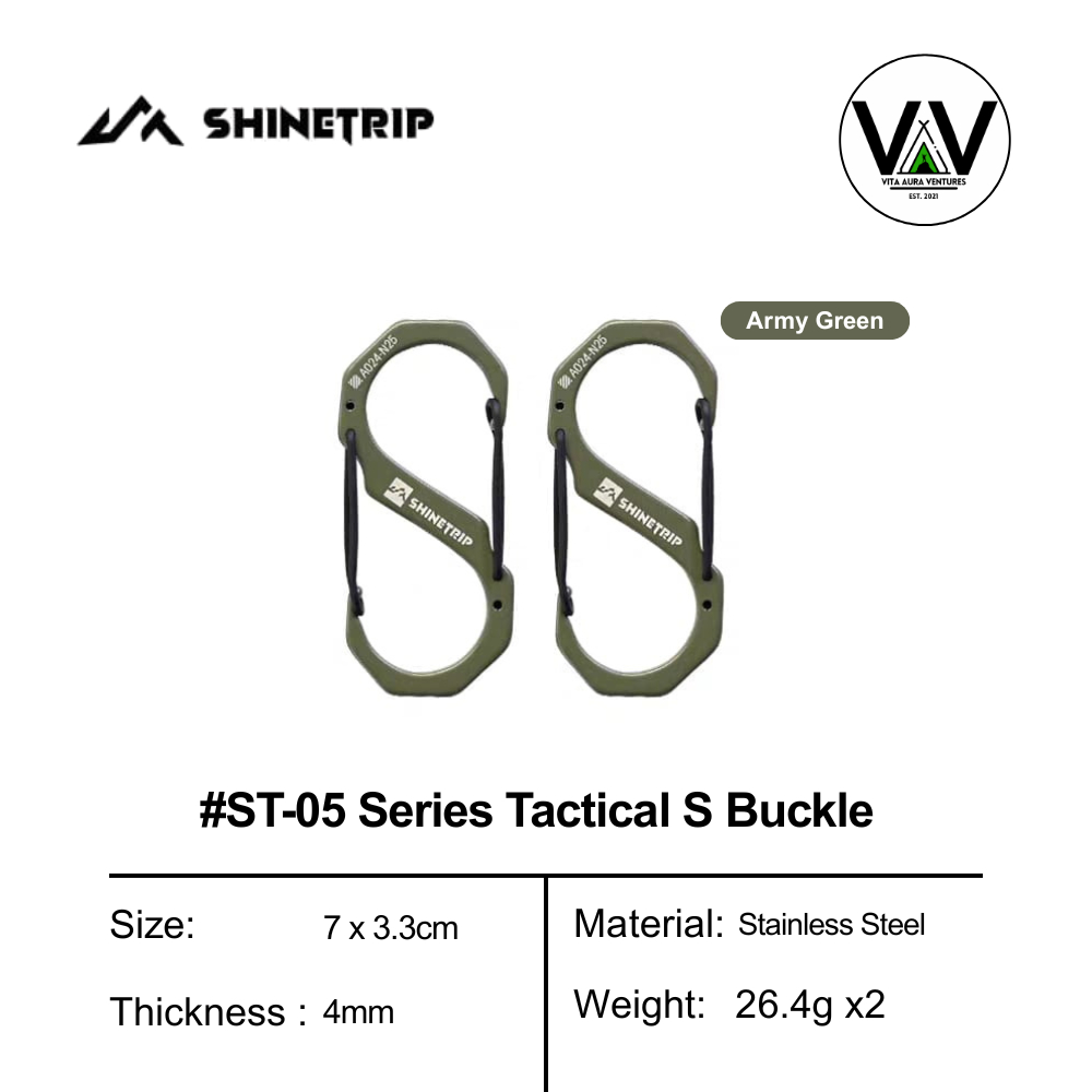 Shinetrip #05 Series Tactical S-Buckle | Stainless Steel Carabiner (NOT ...