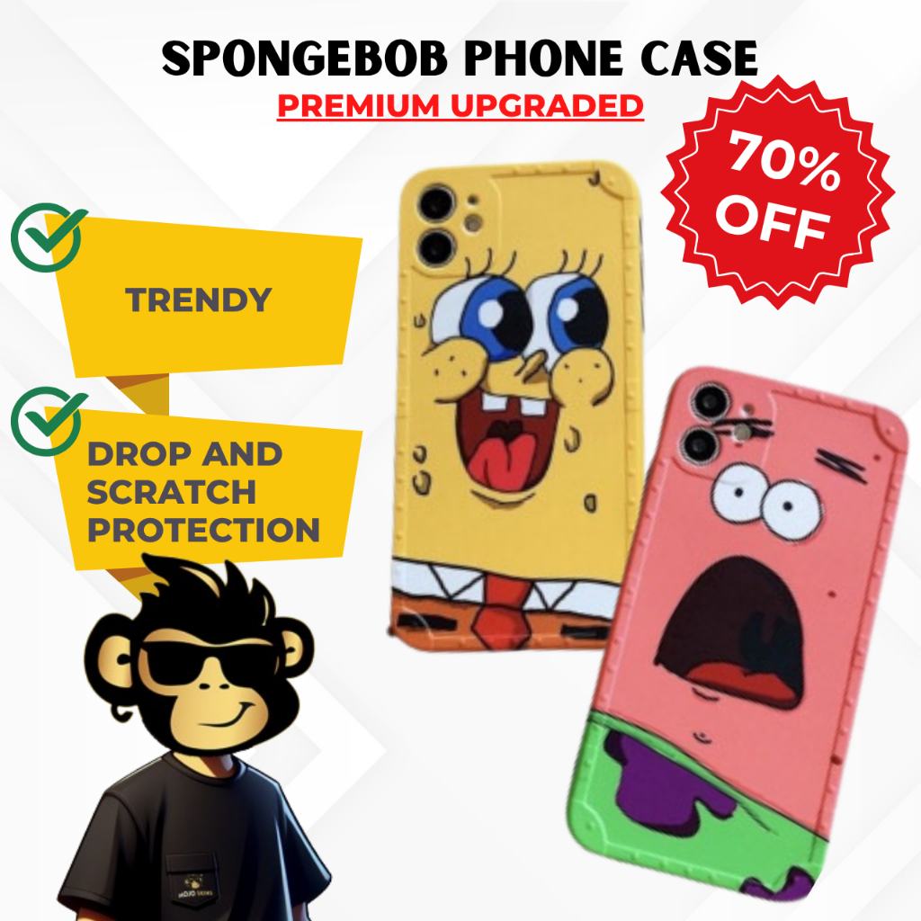 MojoSkins Spongebob Casing Phone 12 Pro Max 11 XS Max XR 6 7 8 Plus ...