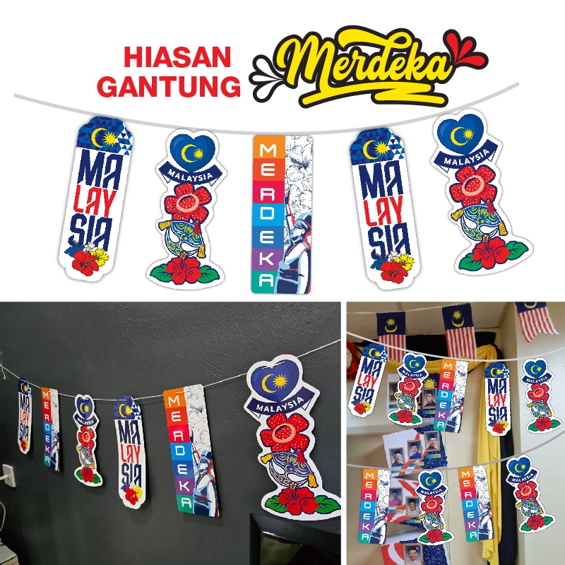 Hiasan Gantung Merdeka | Hiasan Kelas | Deko Hari Kebangsaan | Deco ...