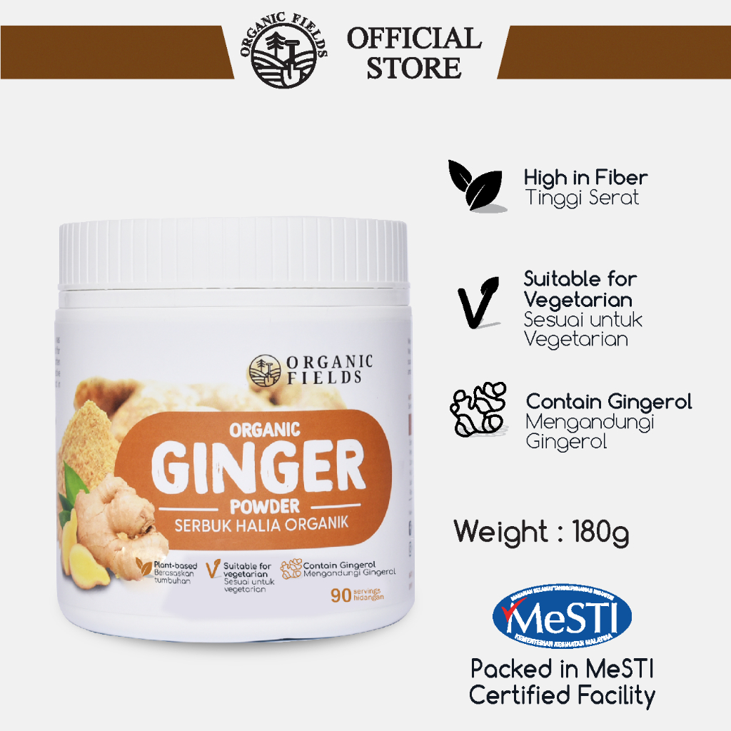ORGANIC FIELDS Organic Ginger Powder 180gm | Superfood | Gingerol ...