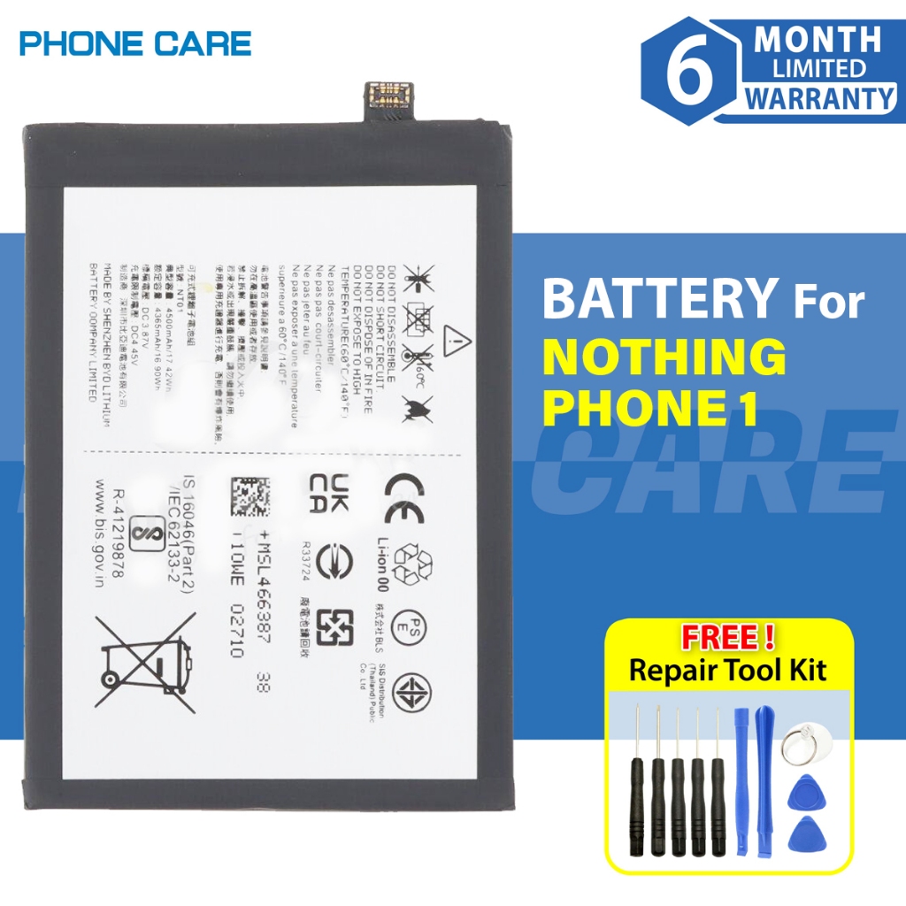 Battery Bateri NT01 Compatible For Nothing Phone 1 (4500mAh) | Shopee ...
