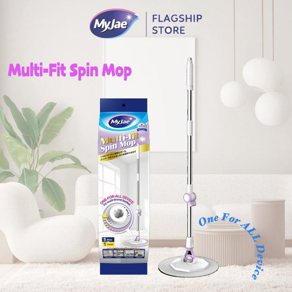 MyJae Multi-fit Spin Mop Super Durable Stainless Steel Mop Microfiber ...
