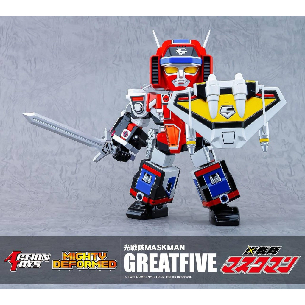 Action Toys Mighty Deformed super sentai Hikari Sentai Maskman power rangers Greatfive mecha ...