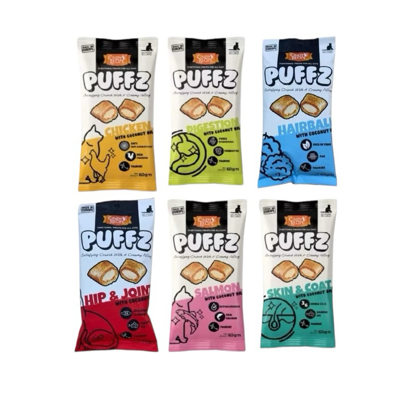 Cindy's Recipe Puffz Cat Treats Assorted (60g) | Shopee Malaysia