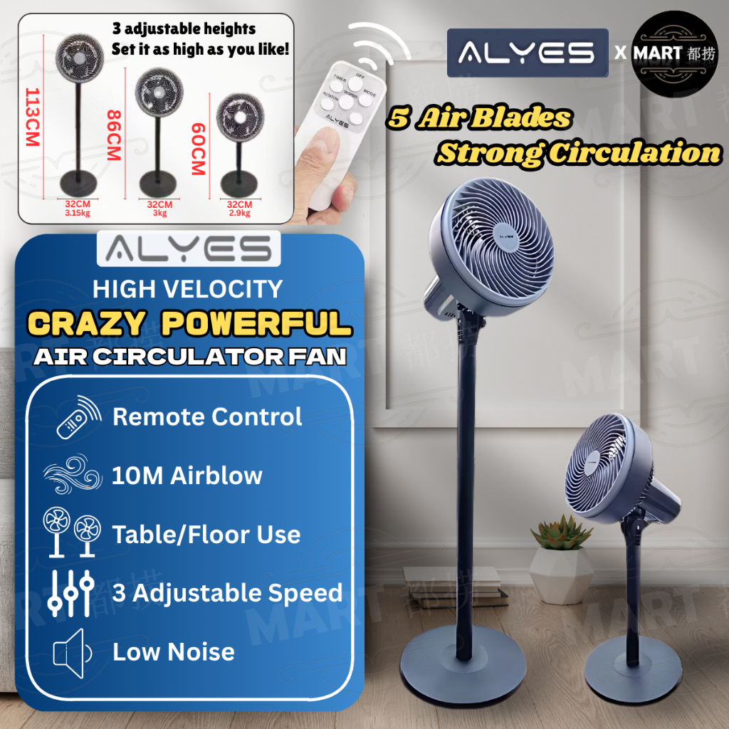 Air Circulator Crazy Stand Table Fan Kipas Angin Kuat Berdiri ...