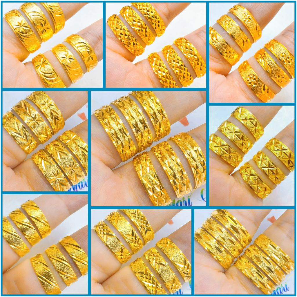 💥ADA COP 916💥(RCE45) EMAS BANGKOK CINCIN BULAT BELAH ROTAN BERLIAN CUT ...
