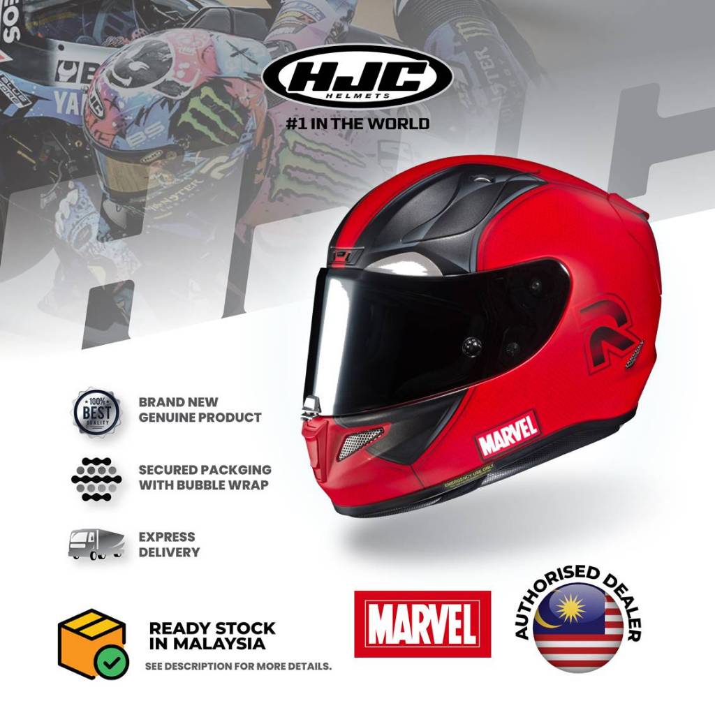 FULL FACE HJC RPHA 11 Helmet - Deadpool 2 [MARVEL LICENSED PRODUCT ...