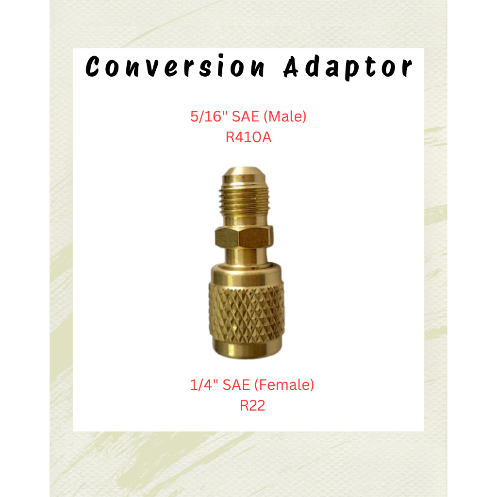 Refrigerant Gas Conversion Adaptor 1/4" (Female) to 5/16" (Male) / Flex ...