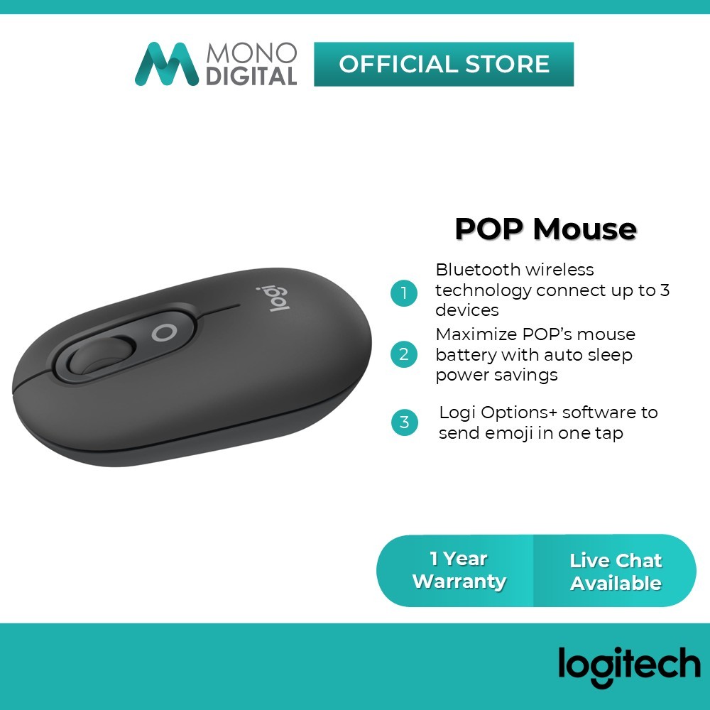 Logitech BT POP Emoji Wireless Bluetooth Mouse - Customizable Emoji ...