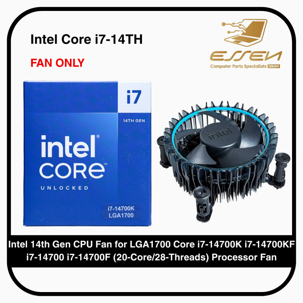 Intel 14th Gen CPU Fan for LGA1700 Core i7-14700K i7-14700KF i7-14700 ...