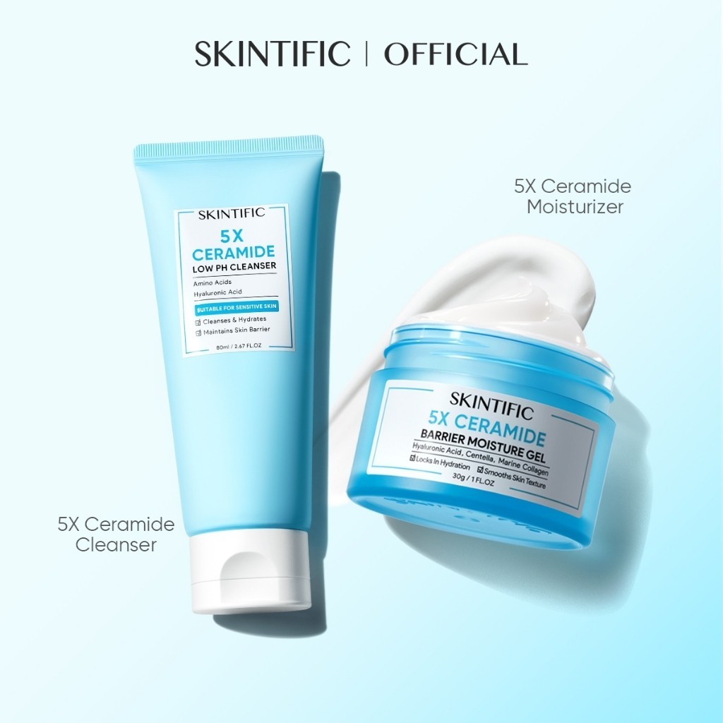 SKINTIFIC Morining Skincare Moisturizer + Facial Wash Calming ...