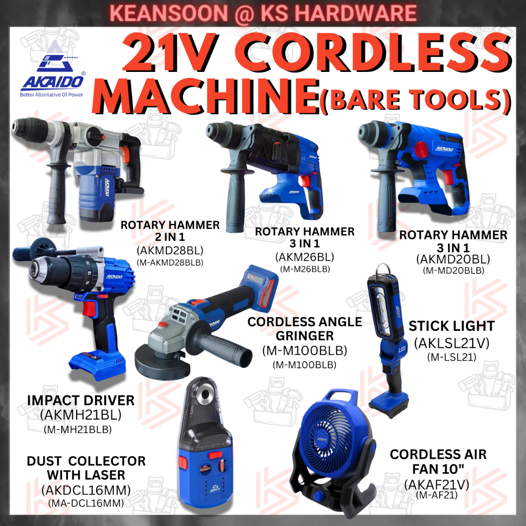 AKAIDO 21V CORDLESS MACHINE (BARE TOOLS) | Shopee Malaysia