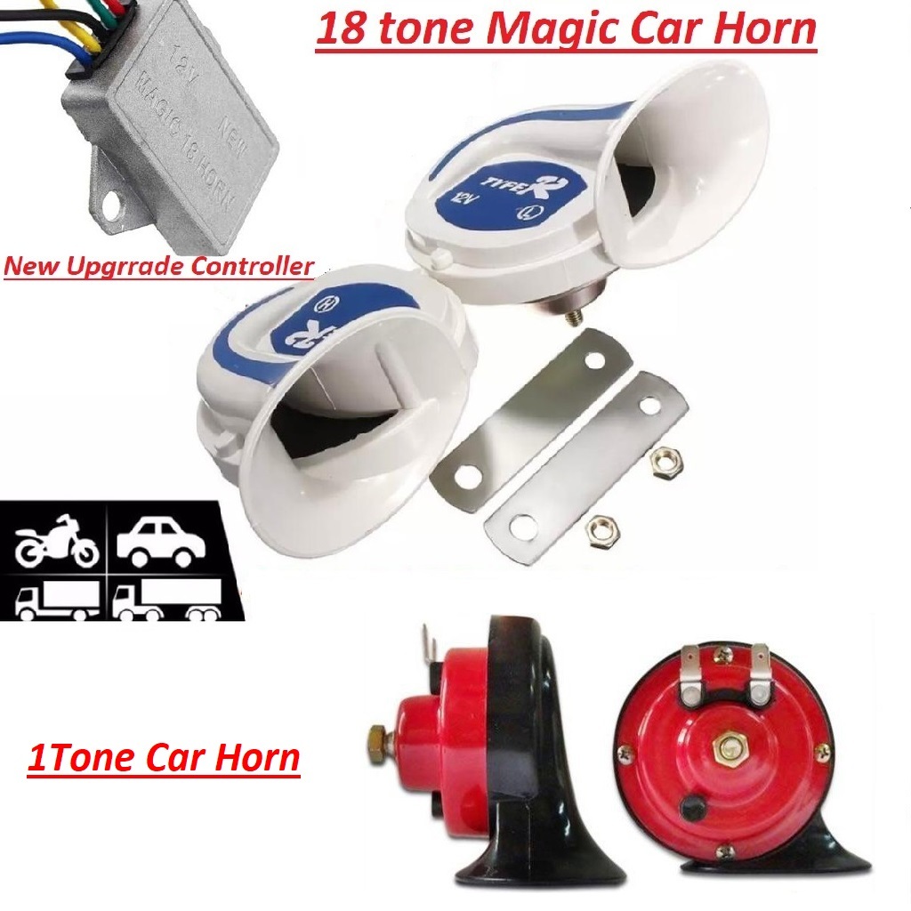 Music Car Horn Type R 18Tone Magic Digital Horn Snail Horn Wira Viva ...