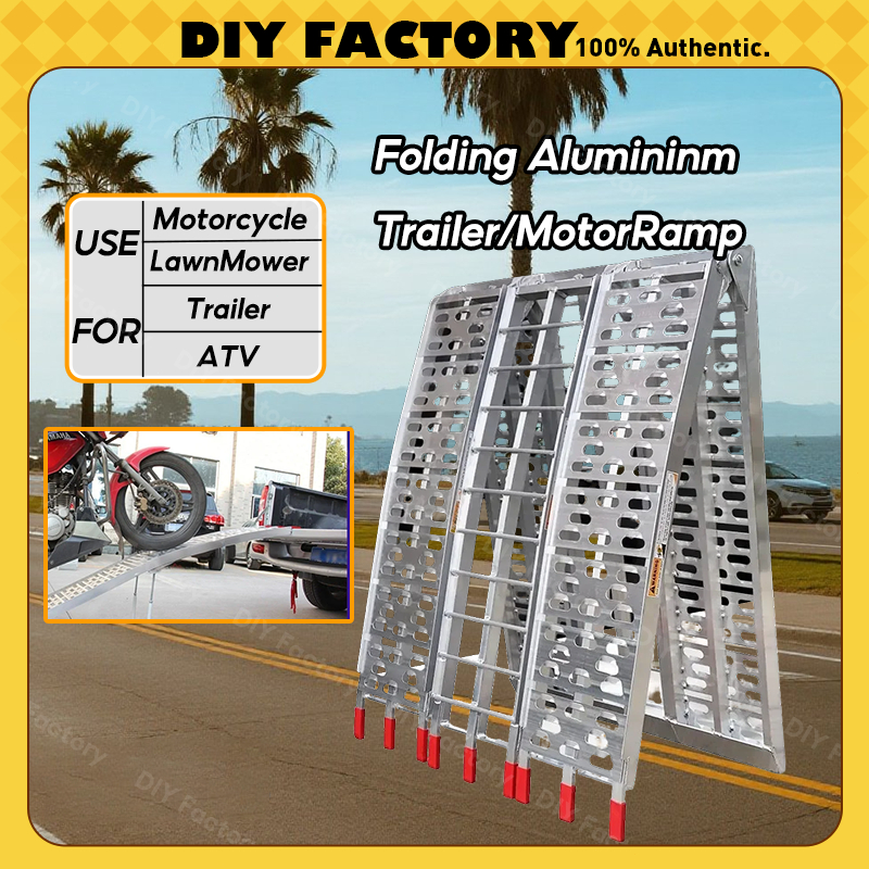 🔥ATV Aluminum Alloy Ramp Motorcycle Folding Ladder Loading Trailer ...