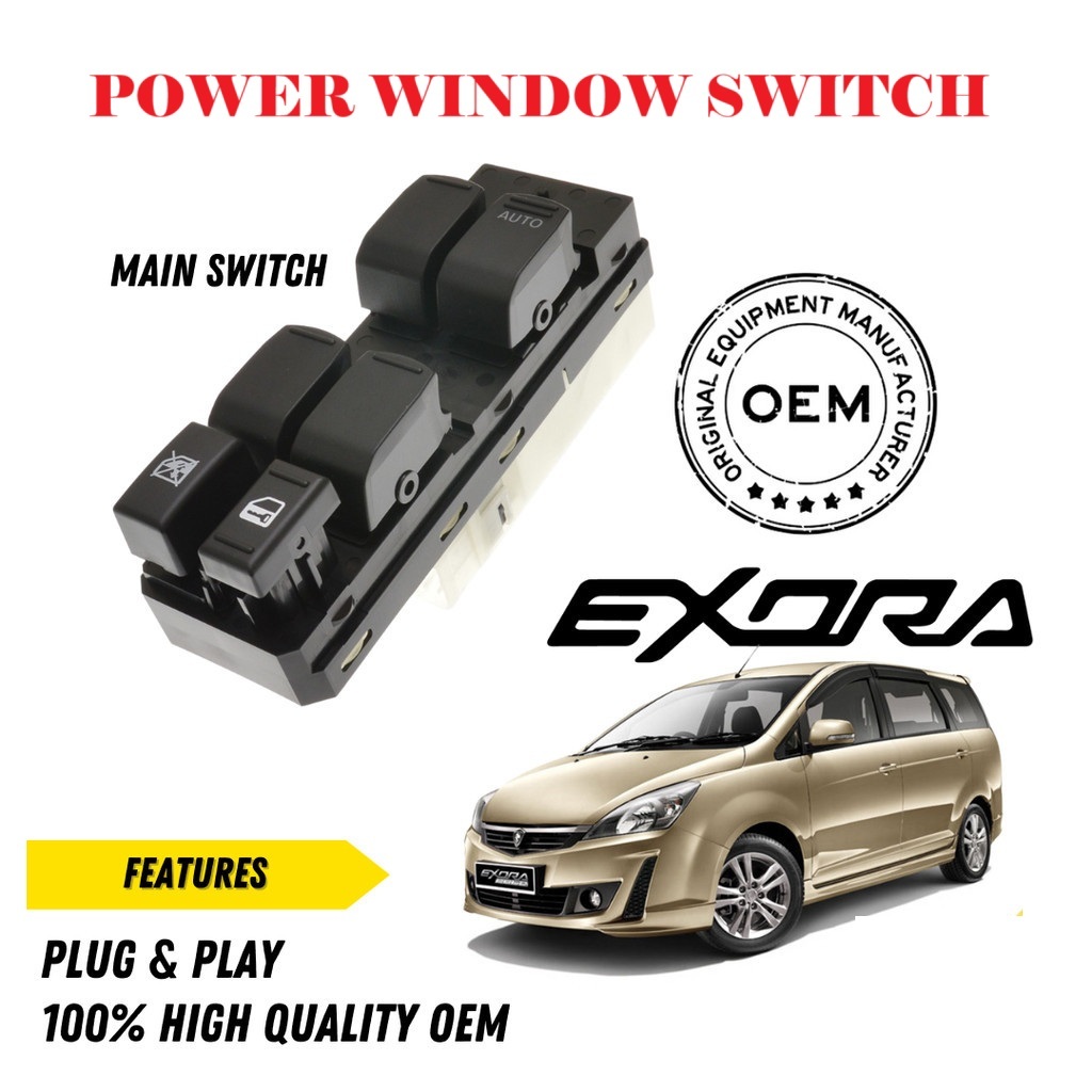 Proton Exora Power Window Main Switch Single Driver Auto Up Down Mirror ...