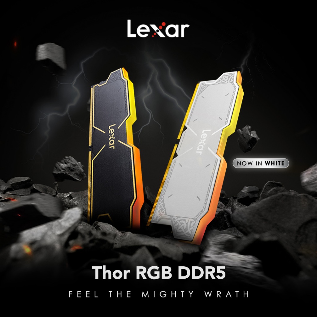 Lexar THOR RGB - [ 32GB (2x16GB) ] 6000MHz DDR5 CL38 Memory Kit [ BLACK ...