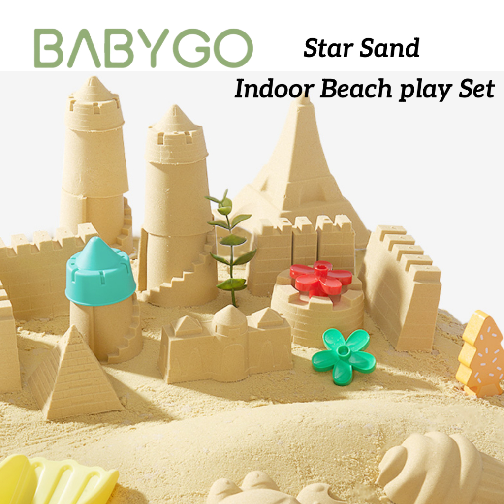 BabyGo Non-Sticky Star Sand Kids Play Set For 3 Years Old (1kg ...