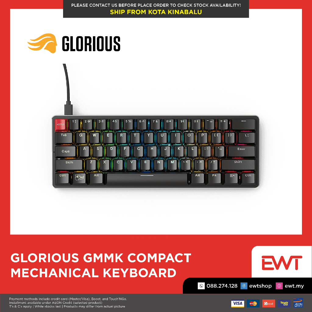 GLORIOUS GMMK COMPACT SIZE KEYBOARD BROWN SWITCH 100% GENUINE! | Shopee ...
