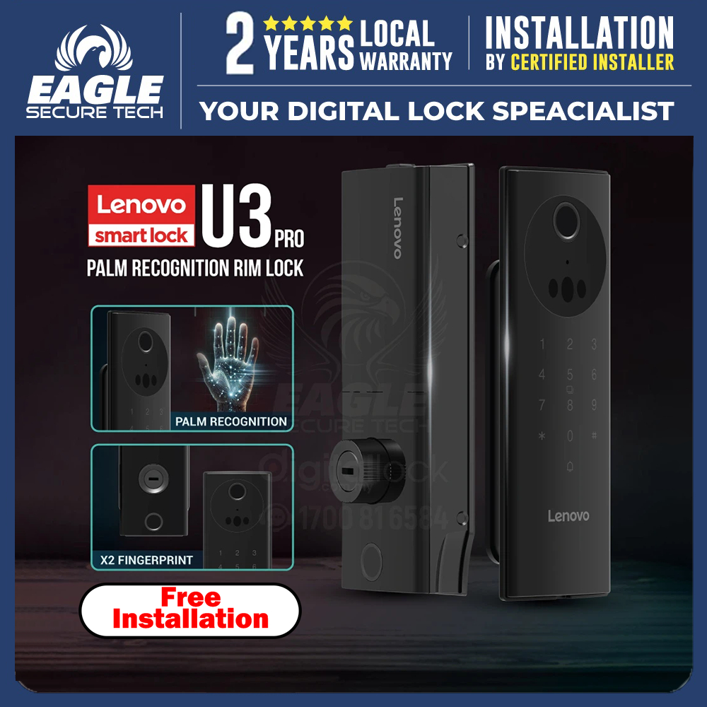LENOVO U3 Pro Smart Door Lock for Grille with Camera & Face Recognition ...