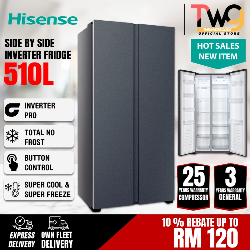 [READY STOCK] HISENSE 510L SIDE BY SIDE INVERTER PRO FRIDGE ...