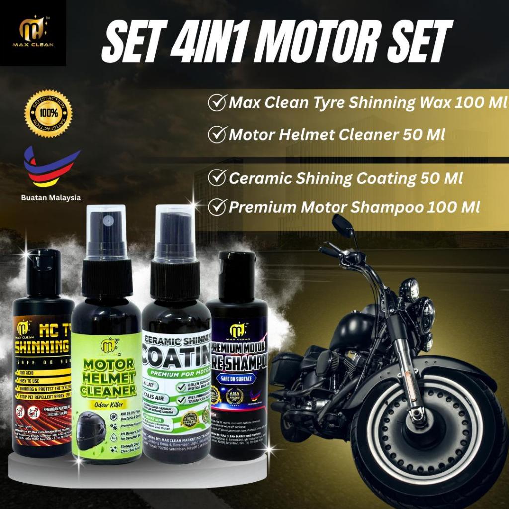 [4-in-1 Motorcycle Set] Tyre Shining Wax + Motor Helmet Cleaner ...