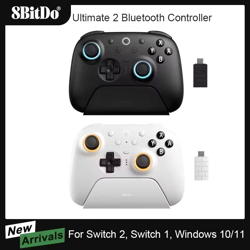 8BitDo Ultimate 2 Bluetooth TMR Hall Effect RGB Wireless Game Controller for Switch I & II, PC ...