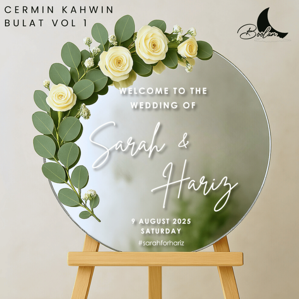 STICKER CERMIN KAHWIN 3, TUNANG AQIQAH BOARD CUSTOM | Shopee Malaysia