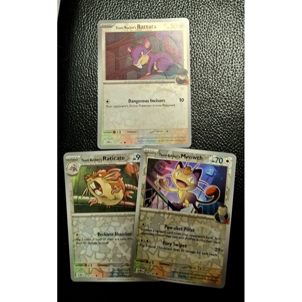 Pokemon TCG- Rattata+ Raticate+ Meowth(RH)- SV:Destined Rivals | Shopee ...