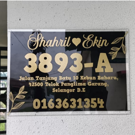 Signboard/Signage/Papan tanda Rumah/Acrylic/ Custom Alamat Rumah ...