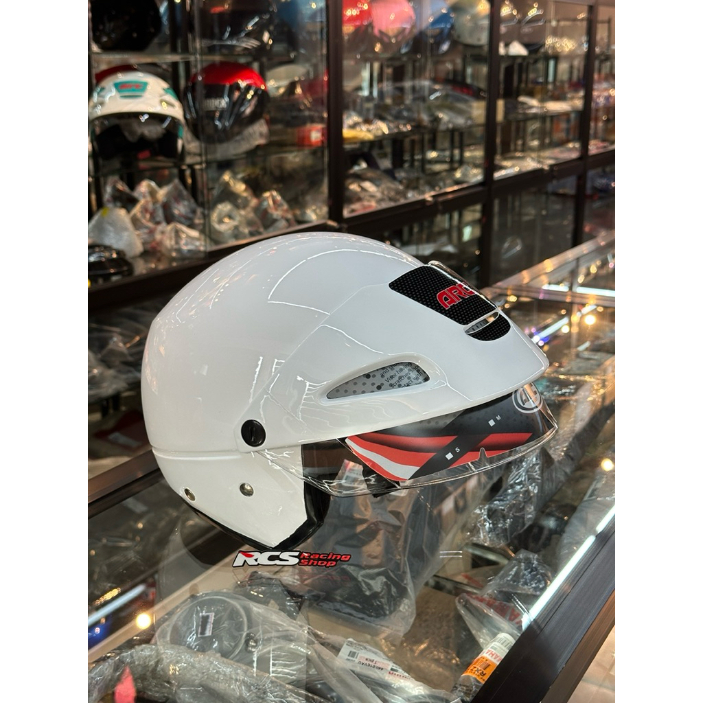 100% Ori + Sirim ARC Steng Helmet AF6 Separuh Warna Putih With Visors ...