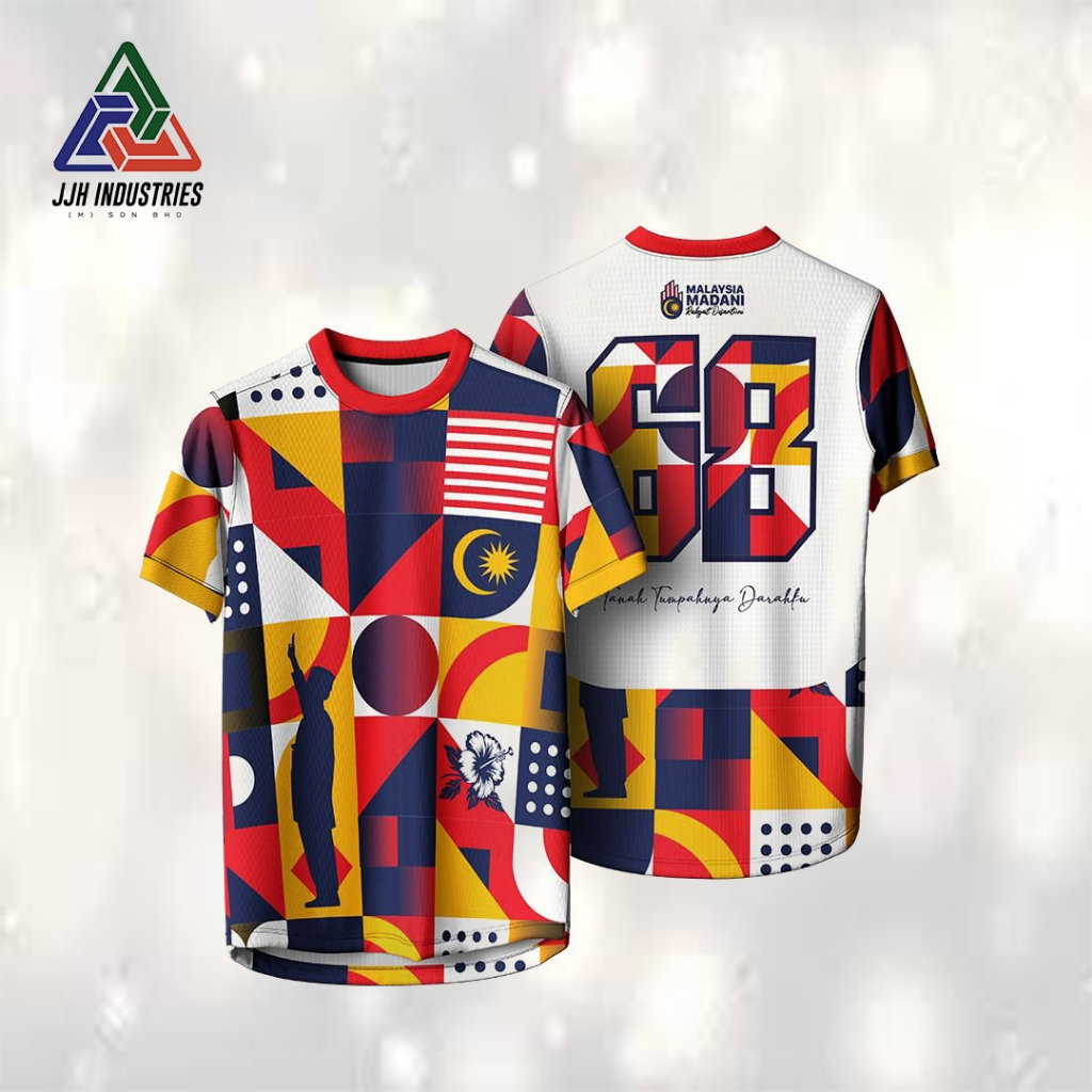 BAJU T-SHIRT MERDEKA KE 68th !!! MERDEKA GRADIANT STYLE DESIGN 2025 ...