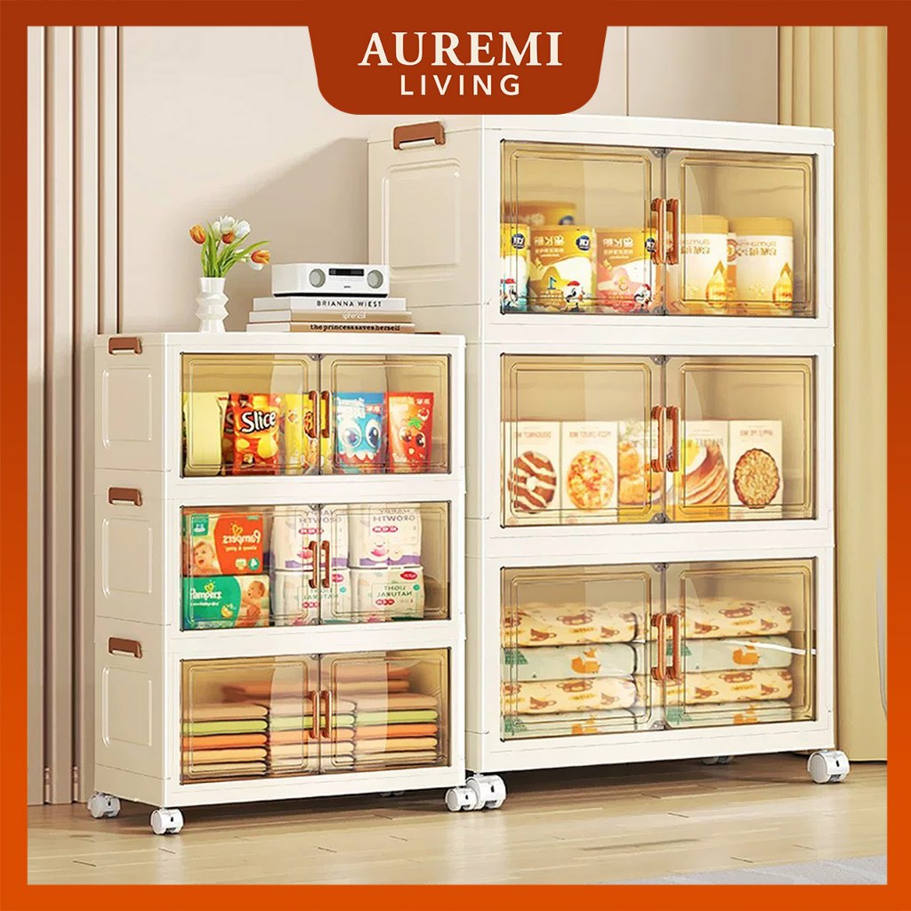 Auremi 38-80cm Plastic Folding Storage Cabinet Organizer Foldable Gap ...