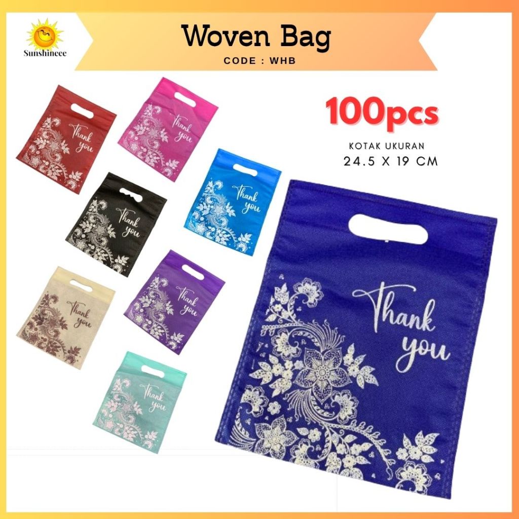 SS 100pcs Woven Bag Murah | Bag Goodies and Doorgift | Shopee Malaysia