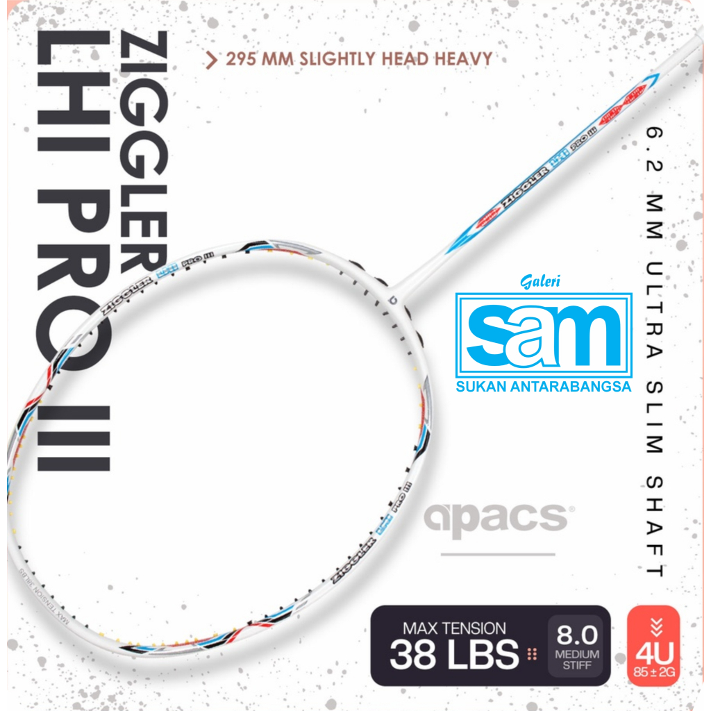 Reket Badminton APACS ZIGGLER LHI PRO III Badminton Racquet (ENDORSED ...
