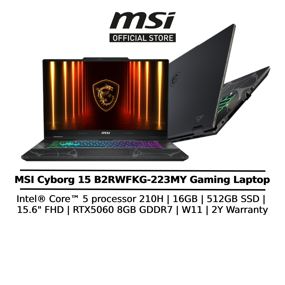 MSI Cyborg 15 B2RWFKG-223MY (Intel Core 5 210H/16GB/512GB/15.6" FHD ...