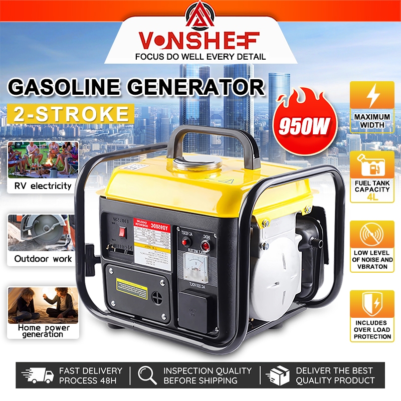 Gasoline Generator Set 950W Household Outdoor 2-stroke Generator ...