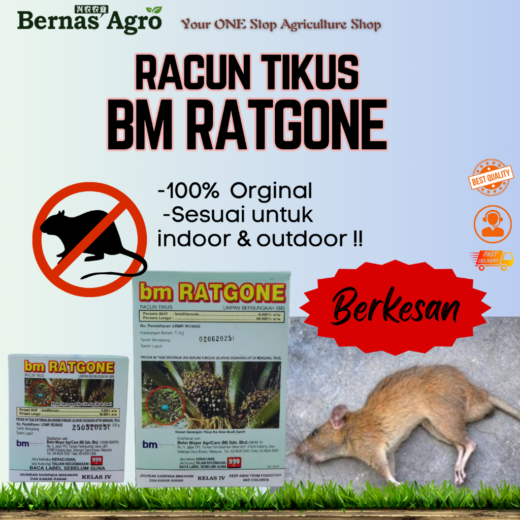 Behn Meyer bm Ratgone Umpan/Ubat Tikus warna biru/Mouse bait sama BASF ...
