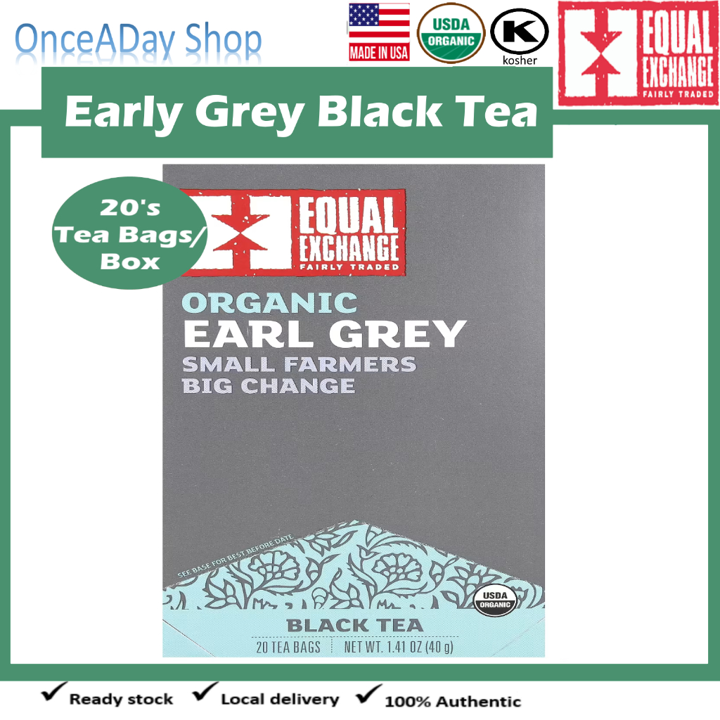 Equal Exchange, Organic Earl Grey Tea, Black Tea, 20 Tea Bags (40g ...