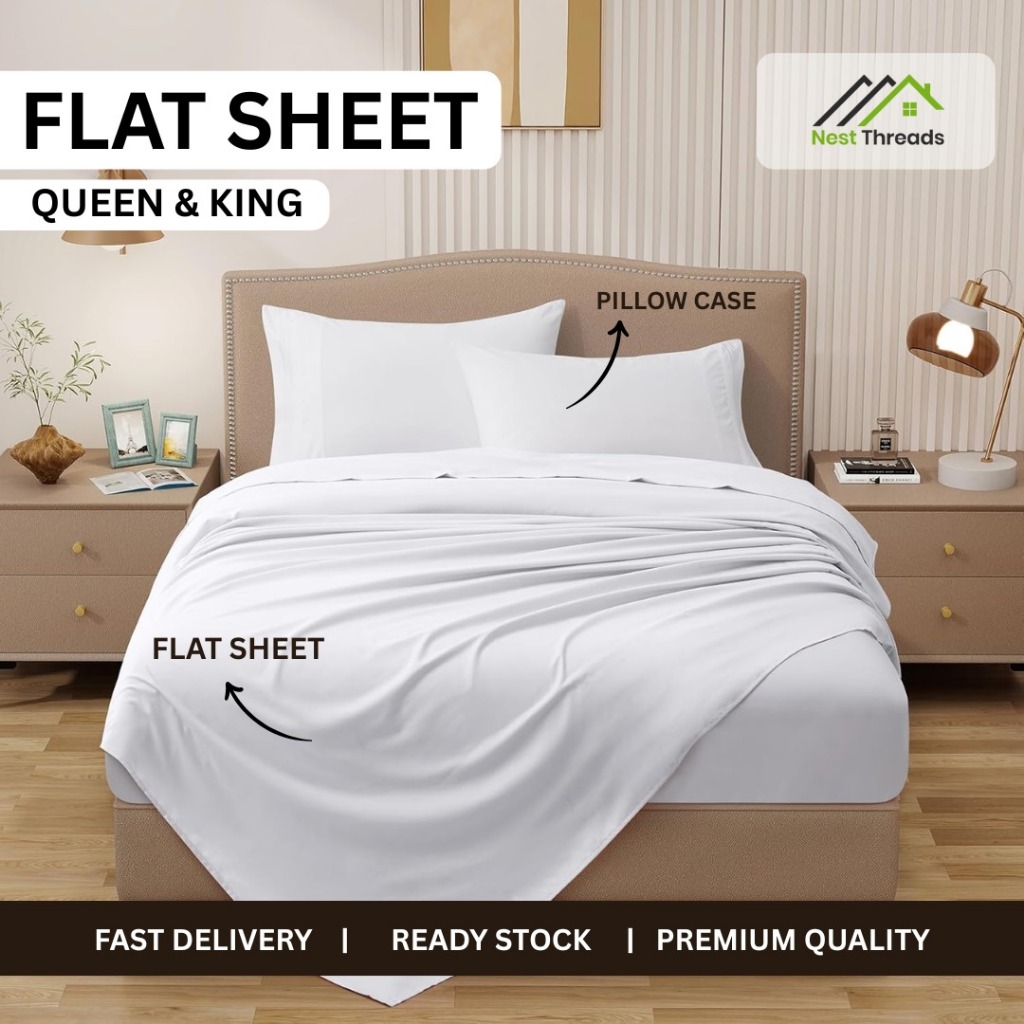 Bedding Flat Sheet- Soft Brushed Microfiber Fabric -Shrinkage & Fade ...